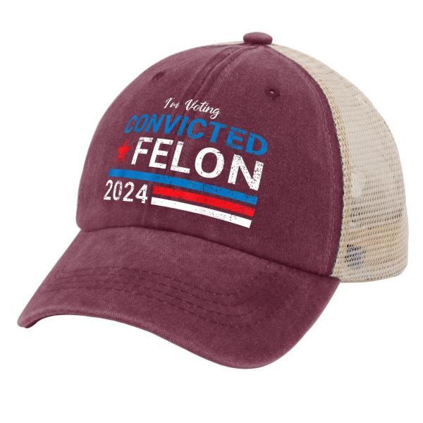 商品名:  Generic I'm Voting for The Convicted Felon 2024 Hats Vote Hat for Mens Womens Deep Rose &amp; Running Hat &amp; Ba...