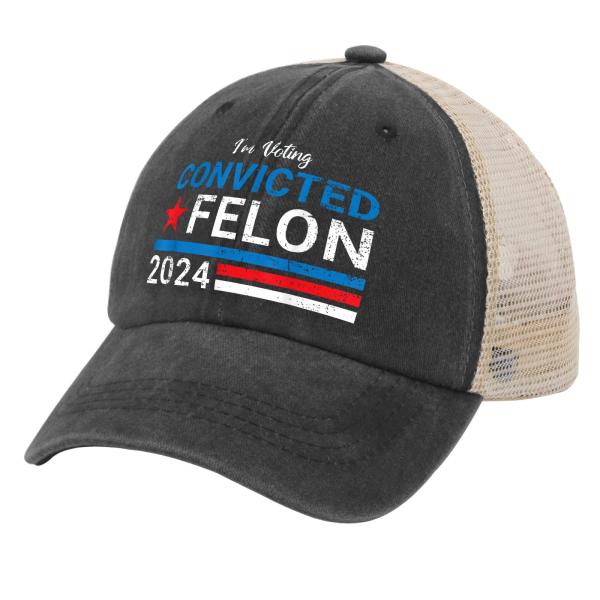 商品名:  Generic I'm Voting for The Convicted Felon 2024 Hat Vote Hat for Womens Men AllBlack &amp; Sun Hat &amp; Baseball ...