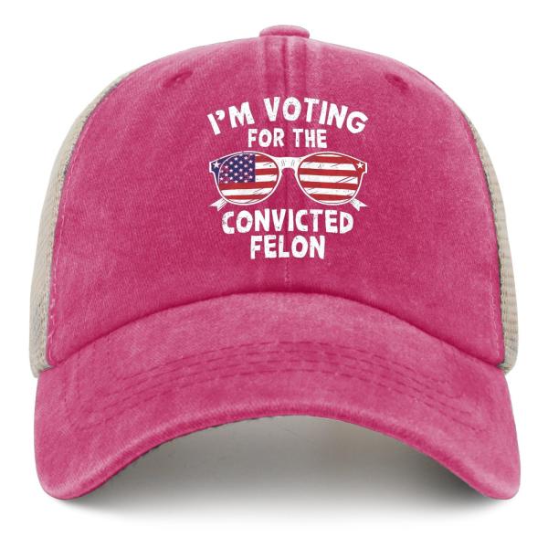 商品名:  Generic I'm Voting for The Convicted Felon 2024 Funny Hats for Men Golf Humor Trucker Men Black Fashionable Hat Gi...