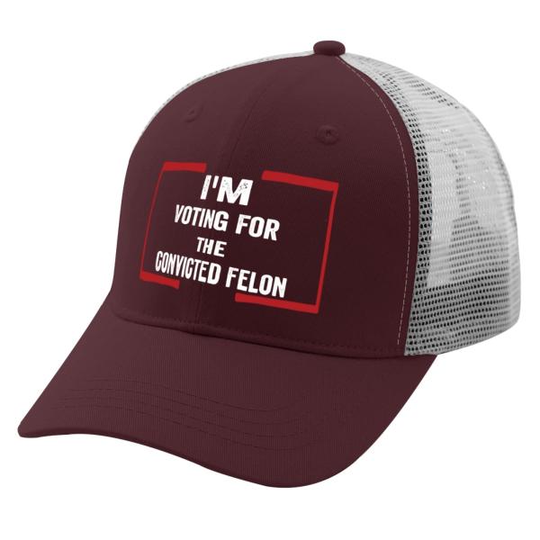 商品名:  I'm Voting for The Convicted Felon Golf Trump 2024 Hat USA Cowboy Hat Chestnut Red Hat for Women Gifts for Dad Gol...