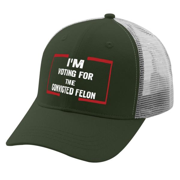 商品名:  Generic I'm Voting for The Convicted Felon Trucker Hat Women's Hat Army Green 2 Mens Baseball Cap Gifts for Son Be...