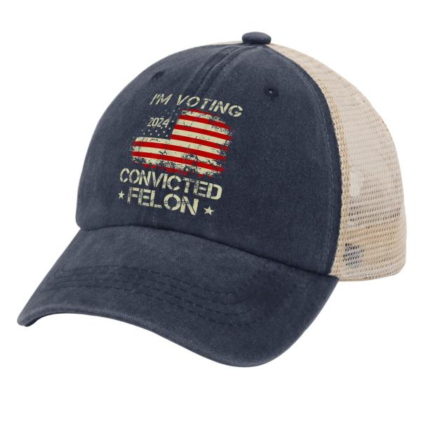 商品名:  Generic I'm Voting for The Convicted Felon 2024 Hat Vote Hat for Mens Womens Purplish Blue01 &amp; Vintage Hats &a...