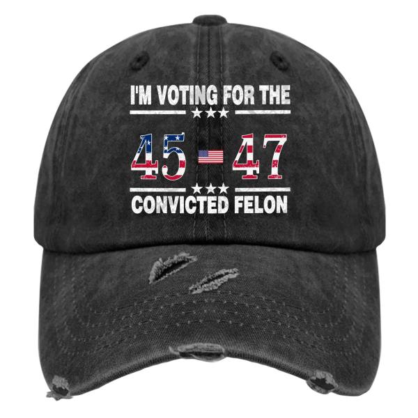 商品名:  Generic I'm Voting for The Convicted Felon 45-47 Hats for Womens Washed Distressed Baseball Caps Aesthetic, Allbla...