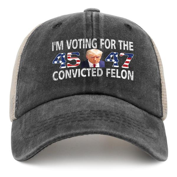 商品名:  Generic I'm Voting for The Convicted Felon Funny Pro Trump 2024-1 Hats for Women Baseball Cap Low Profile, Allblac...
