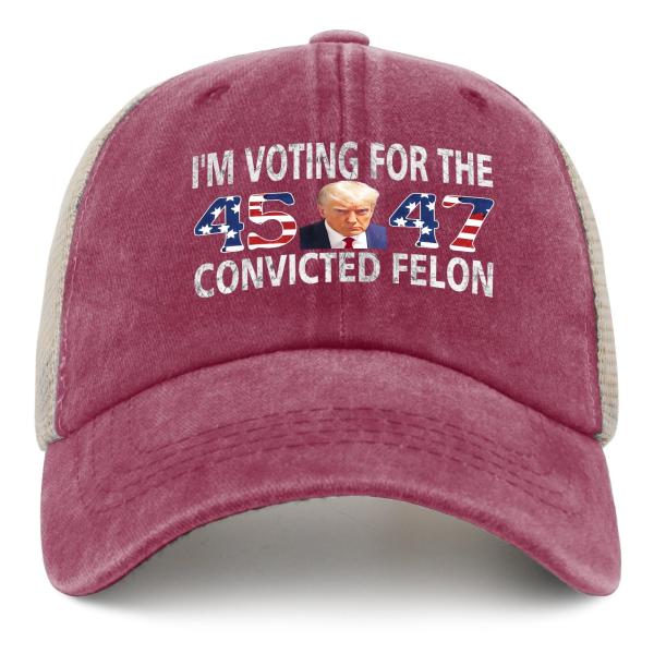 商品名:  Generic I'm Voting for The Convicted Felon Funny Pro Trump 2024 Hats for Mens Baseball Caps Low Profile Deep Roseブ...