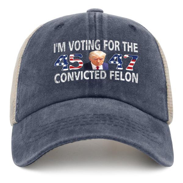 商品名:  Generic I'm Voting for The Convicted Felon Funny Pro Trump 2024-1 Hat for Mens Baseball Cap Stylish Washed, Purpli...