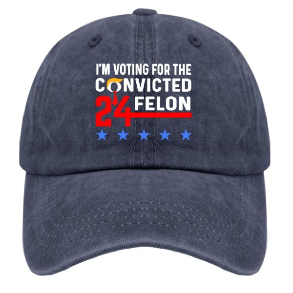 商品名:  Generic I'm Voting for The Convicted Felon Trump 2024 Hats for Women Funny Golf Hat Dad Gifts Classic Washed Worko...