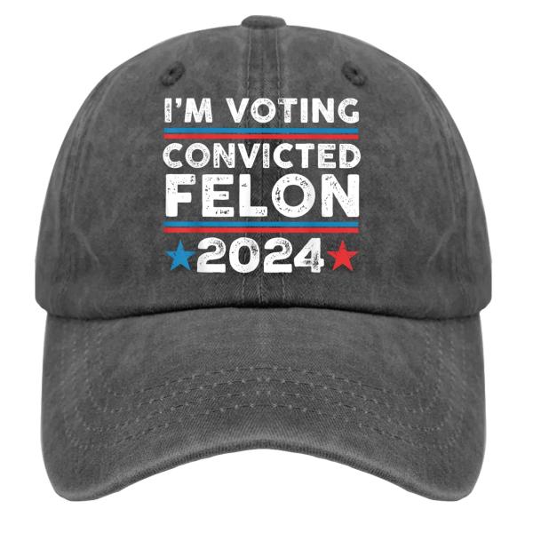 商品名:  Generic I'm Voting for The Convicted Felon Hats Vote Hat for Mens Womens Pigment Black &amp; Golf Hat &amp; Beach ...
