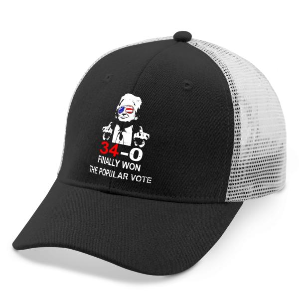 商品名:  Generic Trump Finally Won Vote 34-0 Trump 2024 Convicted Felon Hats Vote Hats for Men Womens AllBlack &amp; Sun Ha...