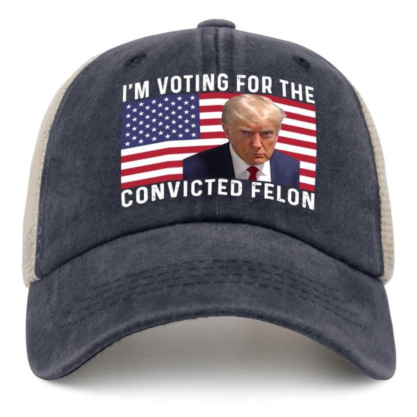 商品名:  Suirtaeop I'm Voting for The Convicted Felon Trucker Hat Men Funny Mesh Baseball Cap for Summer Navy Blueブランド: Sui...