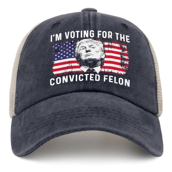 商品名:  Suirtaeop Voting for a Felon Hat I'm Voting for The Convicted Felon Hat Trucker Hat Women Vintage Mesh Cap for Sum...