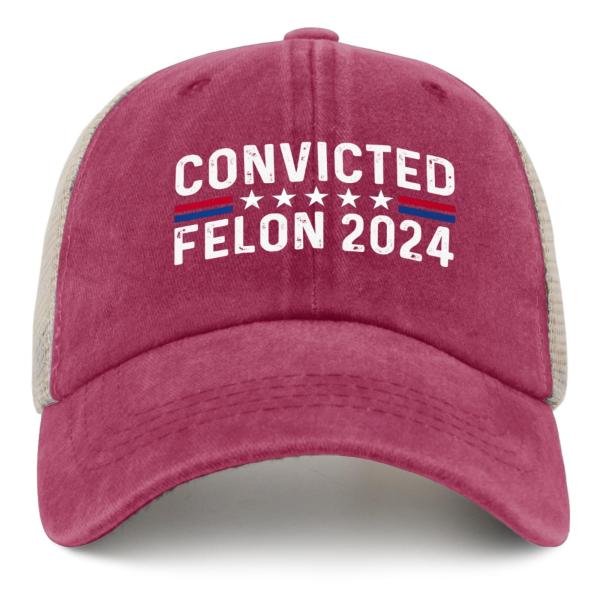 商品名:  Convicted Felon 2024 Trucker Hat Men Vintage Mesh Hat for Summerブランド: Tywonmy商品サイズ: One Size高さ: 1.778cm横幅: 15.24cm...