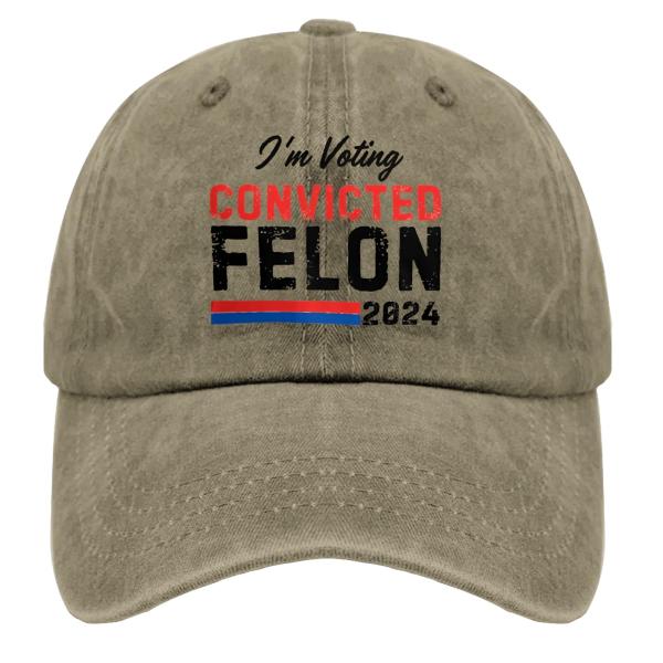 商品名:  Generic I'm Voting for The Convicted Felon 2024 Hats Vote Hats for Womens Men Pigment Khaki &amp; Baseball Hats &a...
