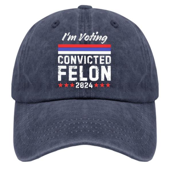 商品名:  I'm Voting for The Convicted Felon 2024 Hats Vote Hat for Men Women Navy Blue &amp; Cowgirl Hat &amp; Dad Hat &amp...