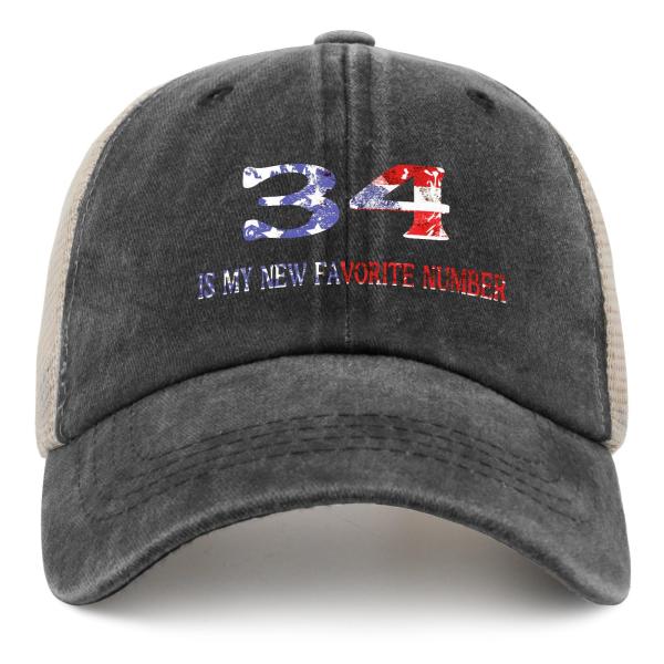 商品名:  Generic 34 is My New Favorite Number.1 hat Baseball Hats for Men AllBlack Sun hat Men Gifts for Grandpa Cool Hatブラ...