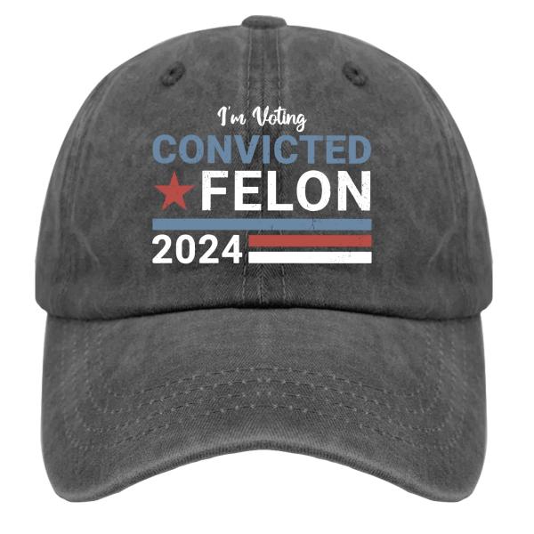 商品名:  Generic I'm Voting for The Convicted Felon Hat for Men Baseball Cap Aesthetic Washed Ball Cap Breathable, Pigment ...