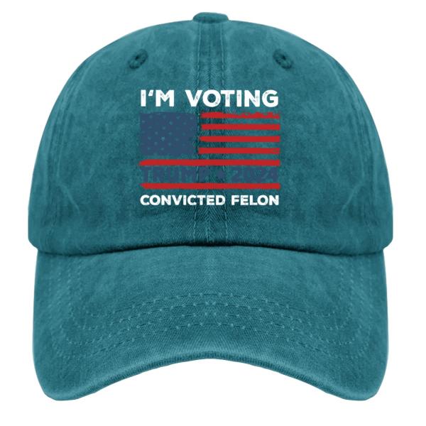 商品名:  I'm Voting for The Convicted felon Hat Trucker Hat Men Vintage Mesh Cap for Summer Cyan Blueブランド: Drouerby商品サイズ: O...
