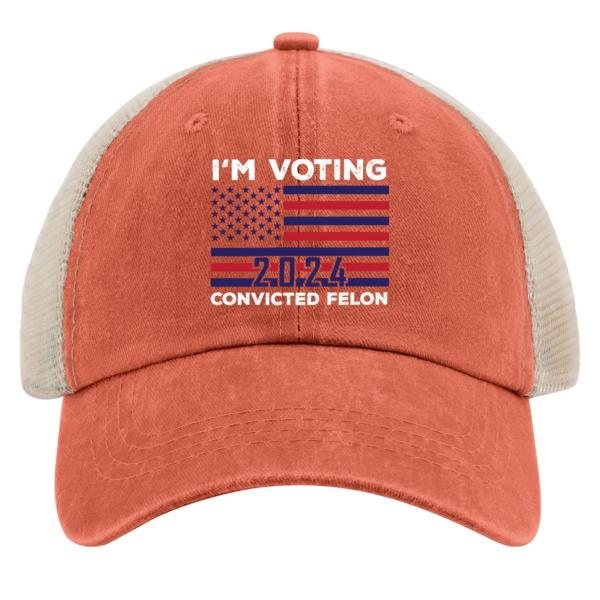 商品名:  I'm Voting for The Convicted felon Trucker Hat Men Vintage Mesh Cap for Summer Orangeブランド: Drouerby商品サイズ: One Size...