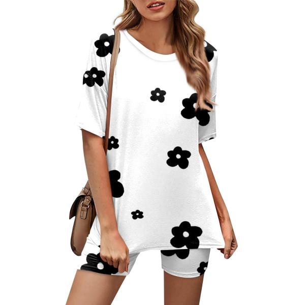 商品名:  Clearance,Summer Outfits for Women 2 Piece Set Drawsting Shorts Matching Loose Trendy Shirt Print Work Out Casual ...