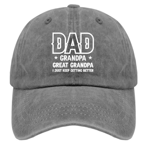 商品名:  dad Grandpa Great Grandpa i just Keep Getting Better Hat Women Trendy Mesh Cap for Summerブランド: galagro商品サイズ: One S...
