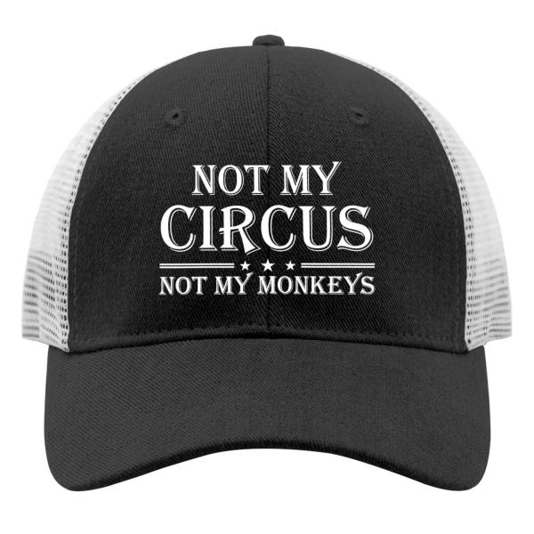 商品名:  Not My Circus Not My Monkeys Trucker Hat Men Funny Mesh Cap for Summer Blackブランド: galagro商品サイズ: One Size高さ: 1.778c...