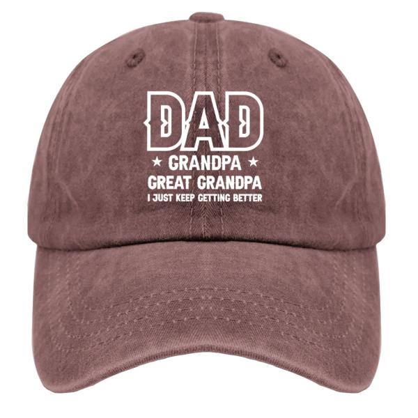 商品名:  dad Grandpa Great Grandpa i just Keep Getting Better Hat Men Funny Mesh Baseball Cap for Summer Wine Redブランド: gala...