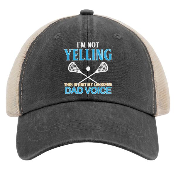 商品名:  Suirtaeop I Am Not Yelling Lacrosse Dad Voice Hat Trucker Hat Women Vintage Mesh Hat for Summer, Allblackブランド: Sui...