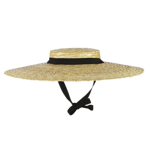 商品名:  Boater Hat, Straw Boater Hat for Women Summer Beach Breathable Woven Straw Hat UV Protection with Chin Strap &amp;...