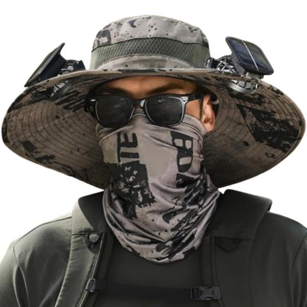 商品名:  Wide Brim Solar Fan Outdoor Fishing Hat, Solar Fan Hats for Men, Cooling Sunscreen Sun Hat with Solar Fan Built in...