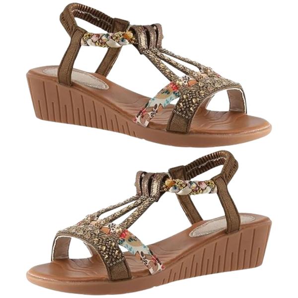 商品名:  QQLADY Womens Rhinestone Wedge Sandals, Ladies Orthopedic Sandal Platform Slippers, Open Toe Sliders Ankle Strap S...