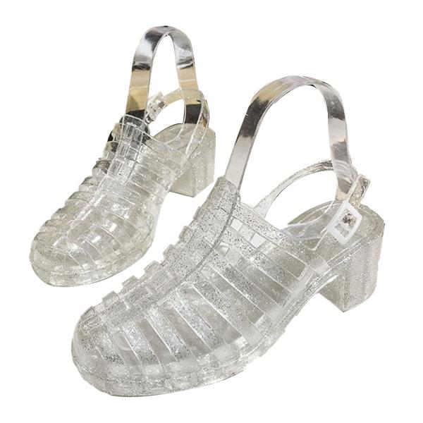 商品名:  AngryMonkey Women's Crystal Jelly High Heel Sandals,Summer New Baotou Slingback Ankle Strap Sheer Fisherman Beach ...