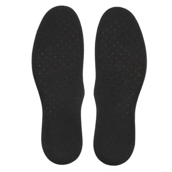 商品の特徴特に負担のかかるつま先とかかと部分に高性能衝撃吸収材「PORON」を使用し、足の疲れを軽減します。軽くてクッション性に優れたポリエチレン素材を採用、超軽量インソールを実現しました。抗菌防臭加工により、イヤな臭いの元となる菌の増殖を...