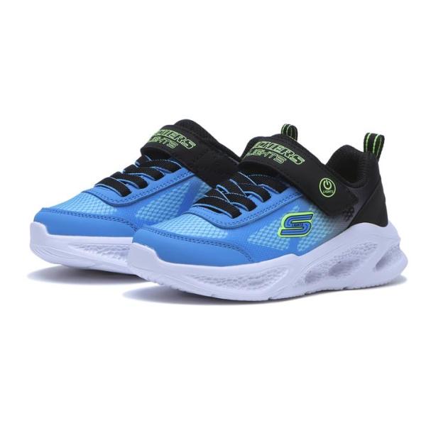 【ライトアップシューズ】で歩く度に足元がキラキラ光る！ミッドソールにLED照明を搭載、歩く衝撃でミッドソールがブルー・ホワイト・ピンクに光ります。ライトのオン・オフ切り替えボタンが付いているので、オフにすれば通常のシューズとしても履けます。...