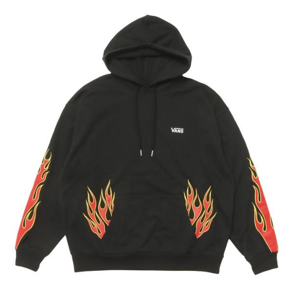 2019年に発売したフレイム・フーディーを現行のスタイルに当てはめてアップデート。ヘヴィウエイトの裏毛素材を使用したプルオーバー・フーディー。両袖にフレイムのアップリケ。カンガルーポケット口から炎が出ているようなギミックプリント。左胸にFl...