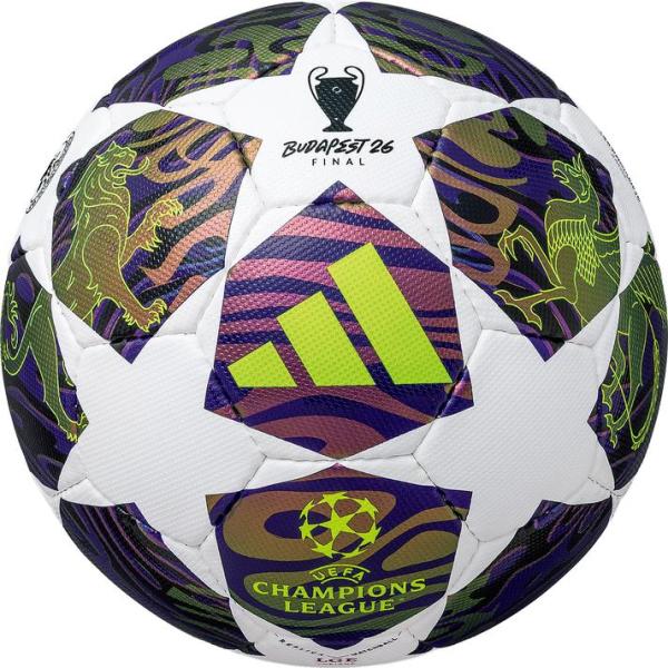 UEFA チャンピオンズリーグ 2025-2026 ノックアウトステージ 公式試合球  同デザイン レプリカモデル◎すべりを抑制し、ボールコントロール性を向上させる突起状 シボ採用素材=人工皮革（=合成皮革）上記サイズ表は各部位の目安寸法と...