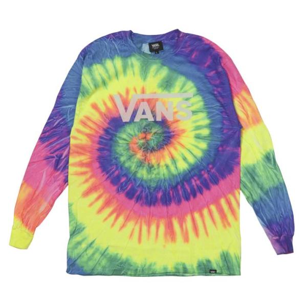 20/- オープンエンド糸天竺をタイダイ染めしたボディに胸に定番のFlying-Vロゴ、両袖にチェッカー柄をプリントしたL/S Tシャツボディに馴染む染み込み風プリントで、薄く下の柄が透けて見える仕様です。前身頃左裾にピスネーム。サイズ感は...