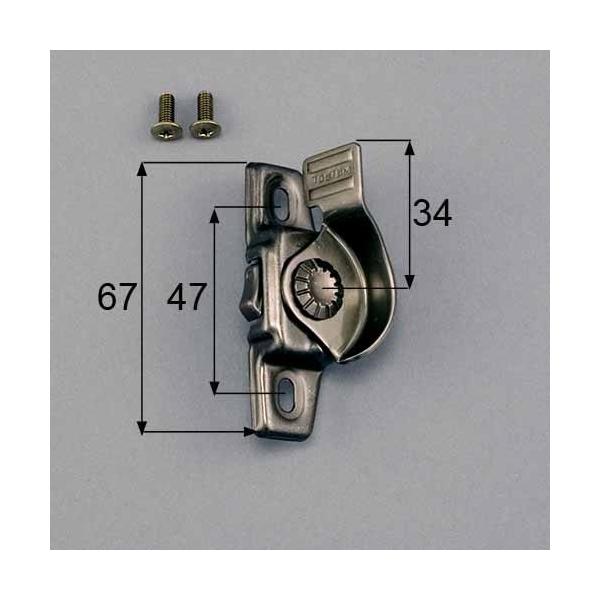 部品名 : クレセント（右用）品種 : 台座寸法[66〜67]商品コード : R1Y65色 : アンバー内容物 : 本体×１、取付ネジセット×１備考 : 寸法：取付ネジ穴ピッチ47ミリ、材質：金属製、表示：TP63商品名 発売時期：太陽80...