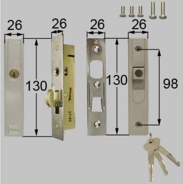 商品部品コード：ATAW910部品名称 店舗引戸内外錠セット内容　錠セット×１、キー×３、取付ネジセット×１商品名 発売時期：店舗引戸90.9〜