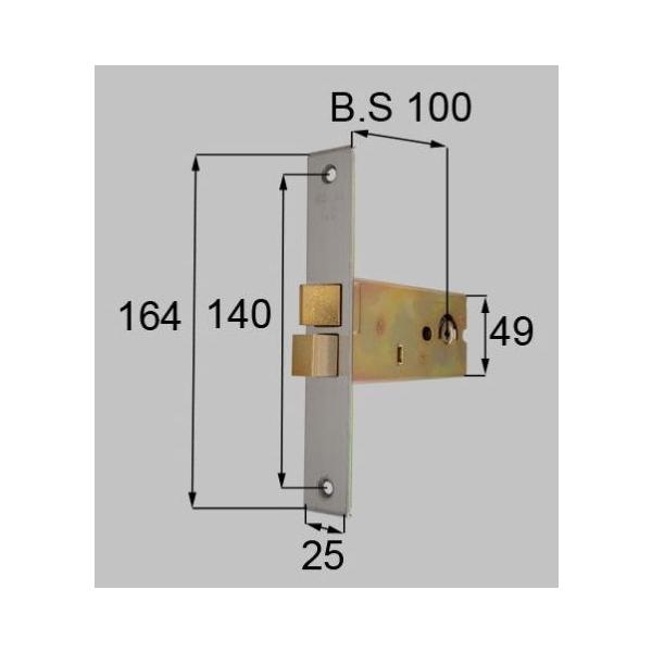 部品名 :箱錠(左)商品コード :DEXZ002色 :シルバー内容物 :本体×1備考 :刻印表示 SHOWA IS-152 寸法 バックセット（B.S）100ミリクリエラガラスドア83/9〜97/11ブランド： LIXILLIXIL トステ...