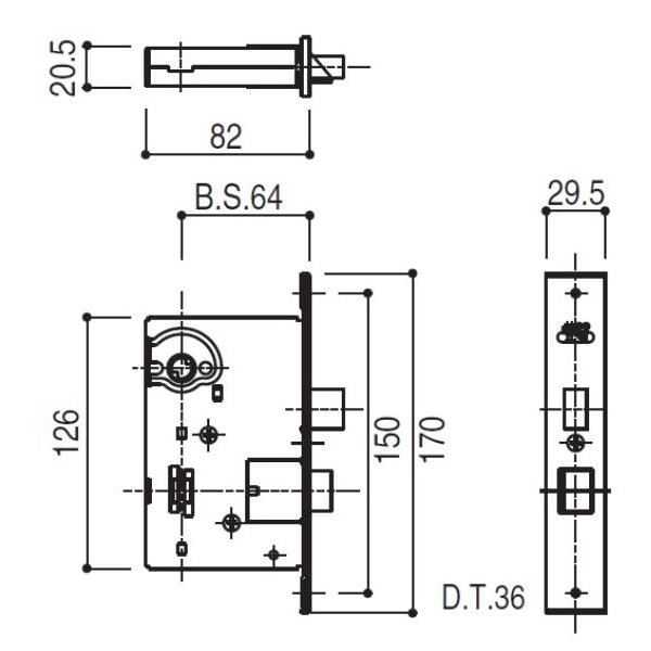 部品コード YSHHJ0702カラー ＹＳ：シルバー梱包内容 主錠ケース１個(左勝手用）　バックセット64mm　ドア厚36mm ゴール製　フロント刻印：PX適用商品デュガードプロキオ（1996〜2001年販売），プロント（1995〜1999...