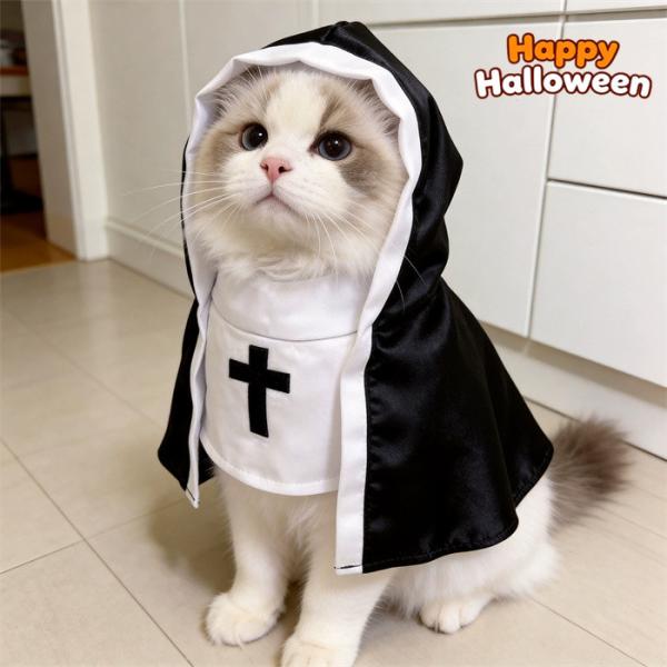 商品名：ペットコスチューム服サイズ：S.M.L商品紹介：愛犬・愛猫がかわいい修道女に変身、存在感のあるデザインに仕上げました。着せるだけで、まるで小さな修道女！イベントや撮影、記念日などにもおすすめです。お誕生日、ハロウィン、パーティーなど...