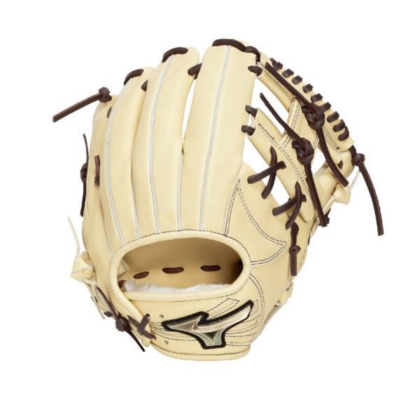 グローバルエリートの王道！（1）軽量感と馴染みやすさに優れた専用皮革。（2）操作性として受球面の面積が広く、手の平へのフィット感をより求めた基本型を採用。手を入れた際の「操作性」「本格感」をプラスα。●内野手用●受球面／背面：天然皮革（牛革...