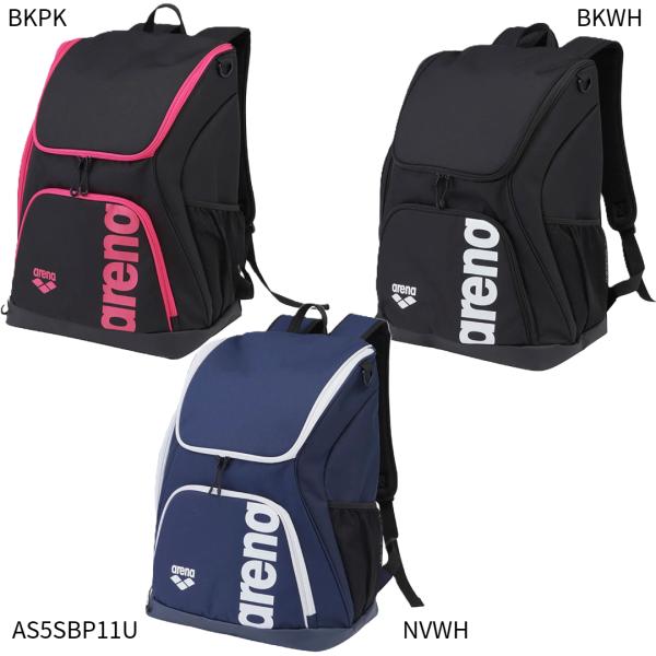 エントリースイマーから学生スイマーまで幅広いユーザーに好まれる定番のバックパック。上部の開口部が大きく、物の出し入れがしやすい。約35L収納できるので、練習でも試合でも使用用途に合わせて活用可能。サイドに大きめの縦ポケットとメッシュポケット...