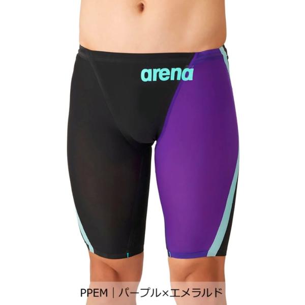 アリーナトップレーシングモデル。（競泳水着）「AQUAFORCE STORM CPタイプ」。公式大会に出場するために必要なWORLD AQUATICS（世界水泳連盟）承認モデルの布帛素材を使用した競泳水着。アリーナ史上初の”ねじり構造”によ...