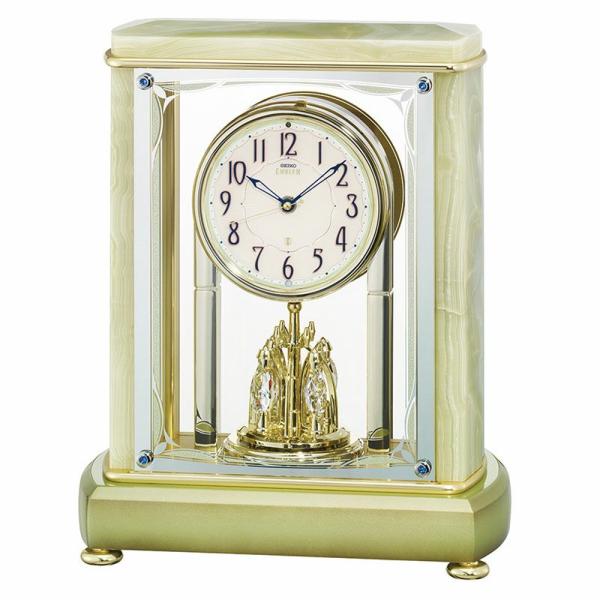 希少な天然石（オニキス）を贅沢に使用した 重厚感あるメロディつき置時計回転飾りの煌めきと風格あるスタイルは特別な日の贈り物にも最適です24曲のメロディが正時ごとに切り替わります誰も寝てはならぬ(「トゥーランドット」)ある晴れた日に(歌劇「蝶...