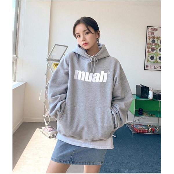 【発売日：2023年02月17日】　 20%OFF 送料無料 muahmuah ムーアムーア BALANCE LOGO OVERFIT HOODIE バランス ロゴ オーバーフィット フーディー 韓国ブランド正規商品  　可愛らしいプルオー...