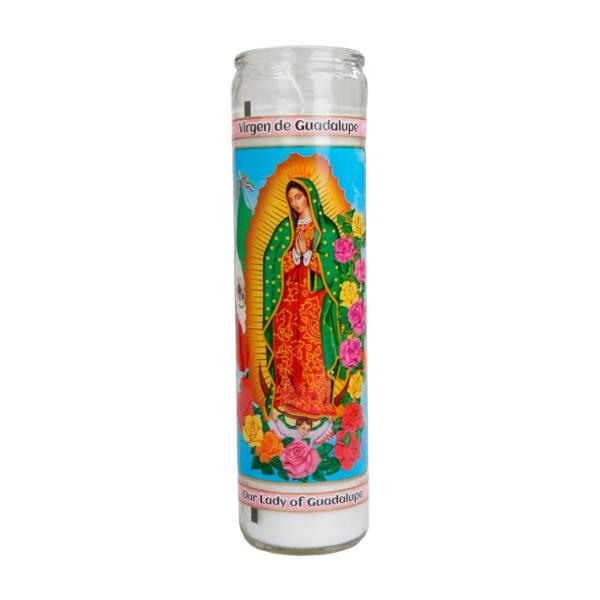 ■ Virgen de Guadalupe Candle (White) ■メキシコの聖母グアダルーペのキャンドルです。長いガラス製のビンの中にはホワイトのロウが入っています。無香料でお部屋の香りを邪魔しません。お部屋の雰囲気作りや、インテ...
