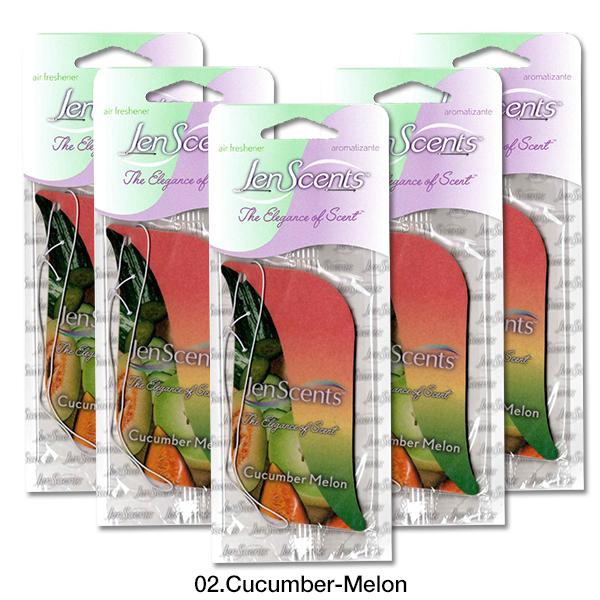 ■ JenScents Paper Air Freshener (Cucumber Melon) 5枚セット ■フォトジェニックなデザインのエアフレッシュナーです！デザインの雰囲気とリンクした素敵な香り。吊り下げ用の紐が付いているので、車や...