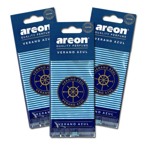 ■ Mon Areon Air Fresheners (Verano Azul)3枚セット ■ヨーロッパで高い人気を誇る、香りにこだわったエアフレッシュナー！フルーツや植物、人気の香りが揃っています。吊り下げ用の紐が付いているので、車やお部...