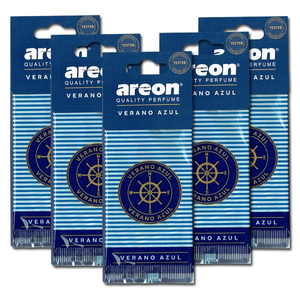 ■ Mon Areon Air Fresheners (Verano Azul )5枚セット ■ヨーロッパで高い人気を誇る、香りにこだわったエアフレッシュナー！フルーツや植物、人気の香りが揃っています。吊り下げ用の紐が付いているので、車やお...